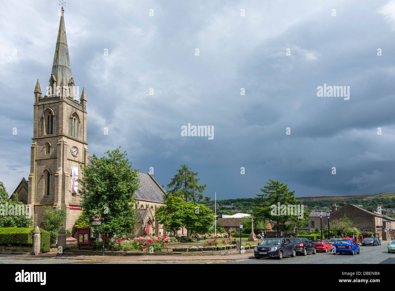 The church of St. Paul Ramsbottom. Spire Stock Photo - Alamy