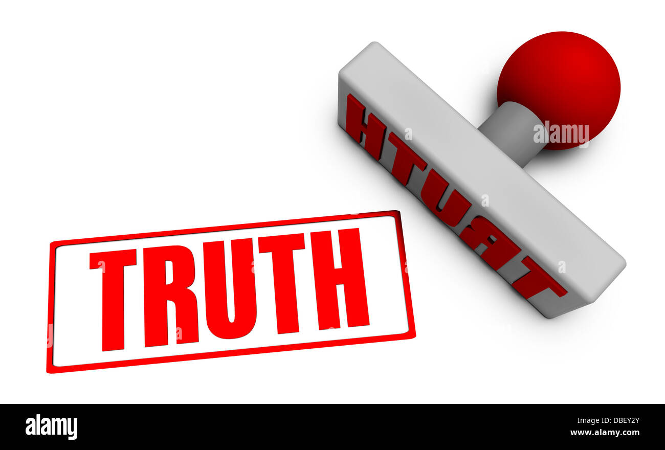 Truth Stamp or Chop on Paper Concept in 3d Stock Photo - Alamy
