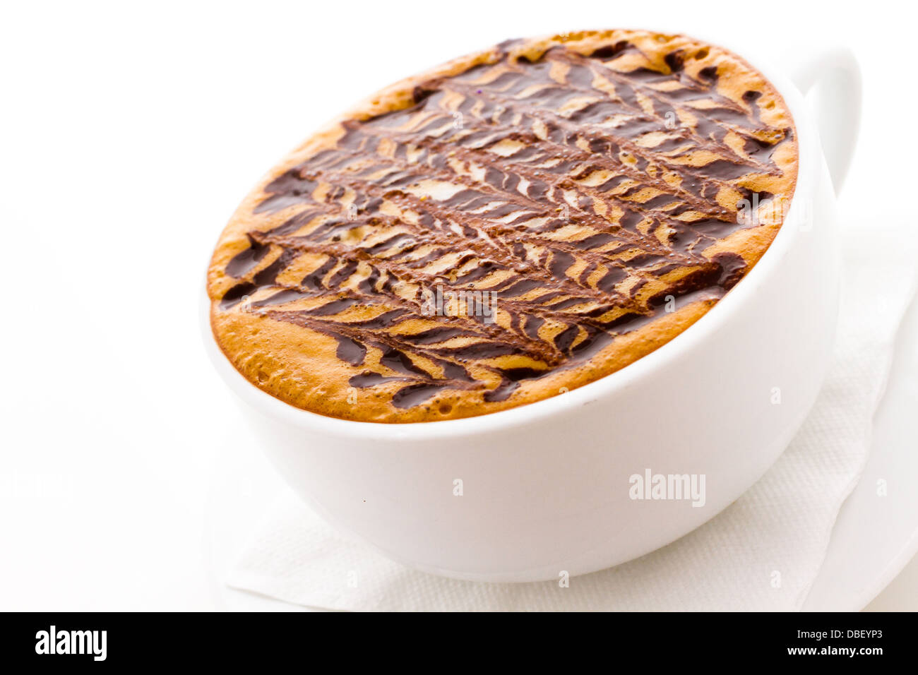 Coffee Napoleon in white cup on a white background Stock Photo - Alamy