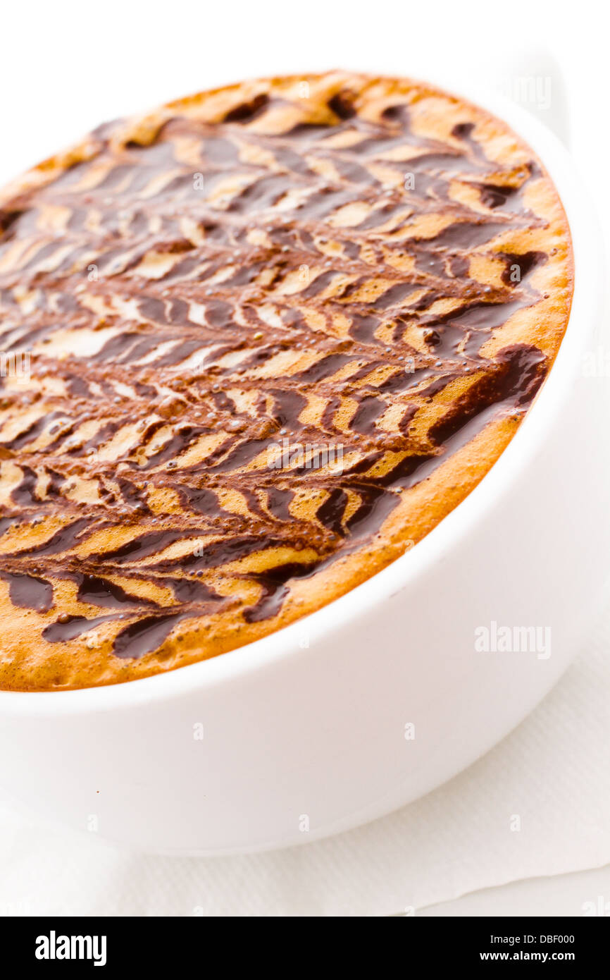 Coffee Napoleon in white cup on a white background Stock Photo - Alamy