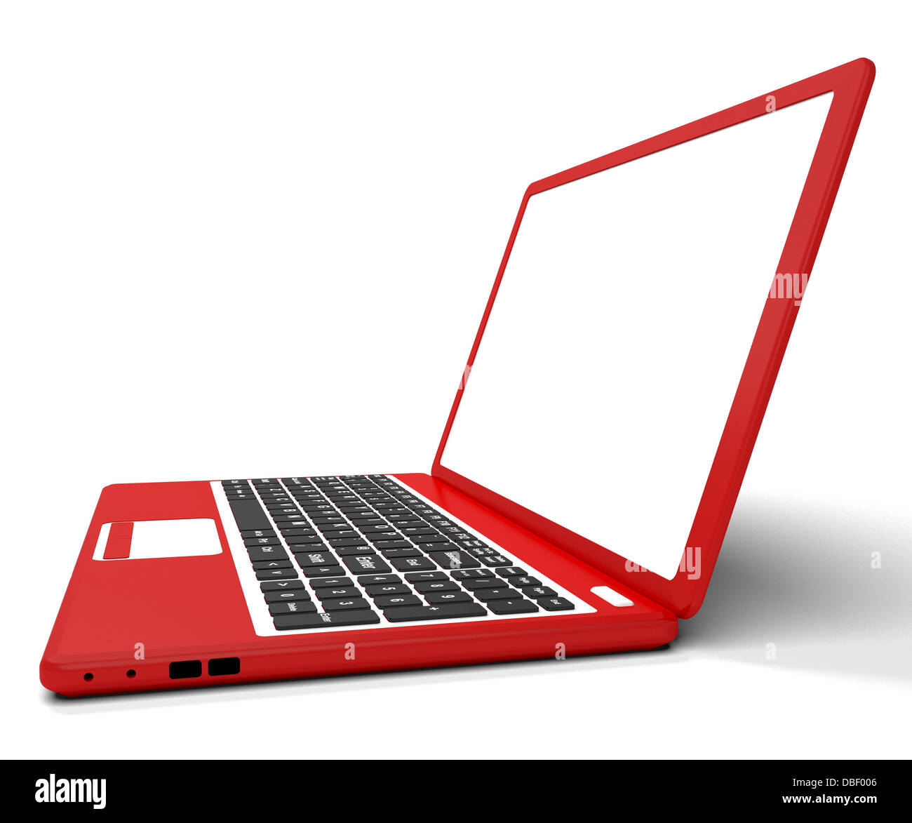 Sideways Computer On Desk With White Copyspace Stock Photo - Alamy
