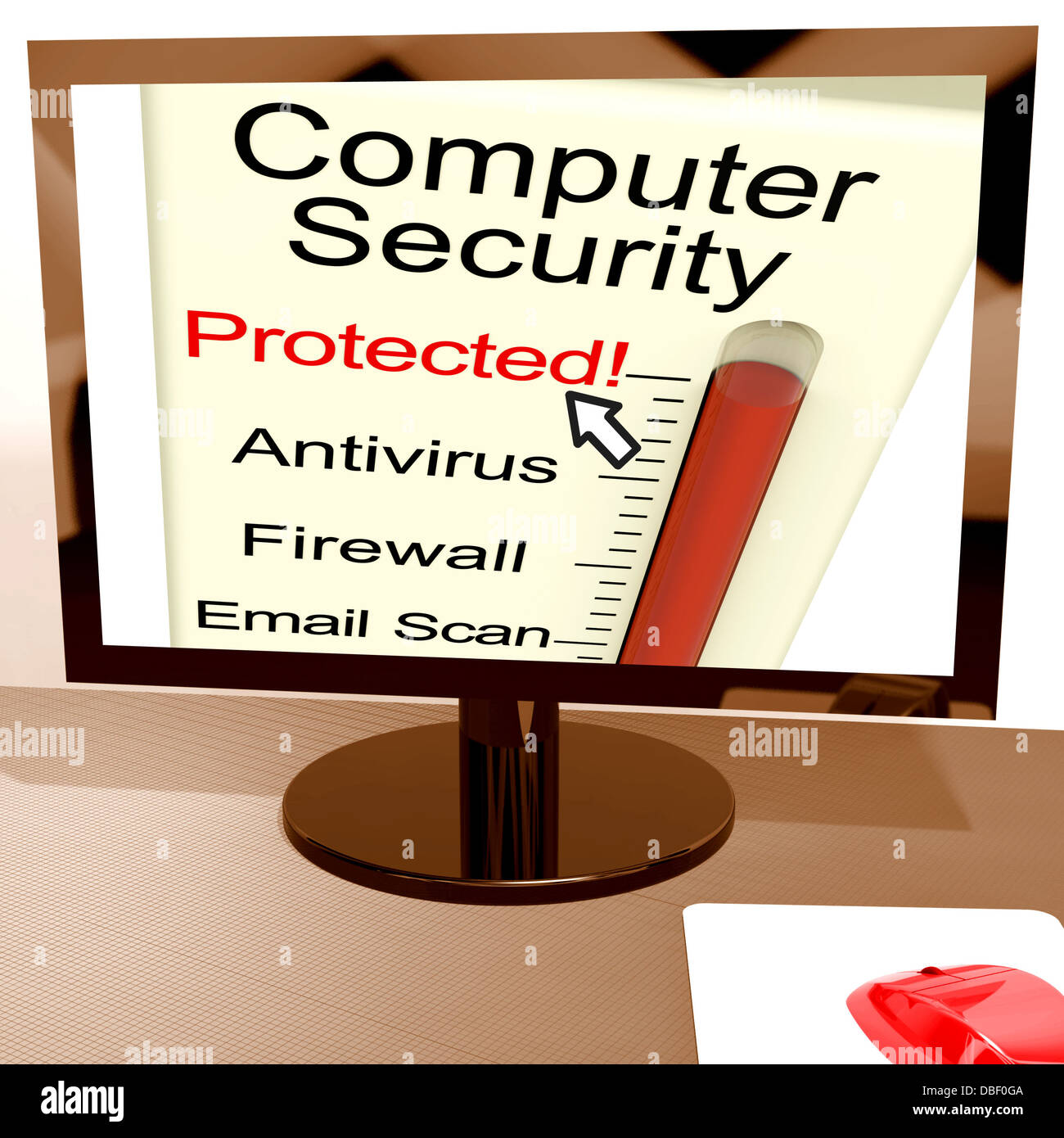 Computer Security Protected Meter Shows Computer Internet Safety Stock ...