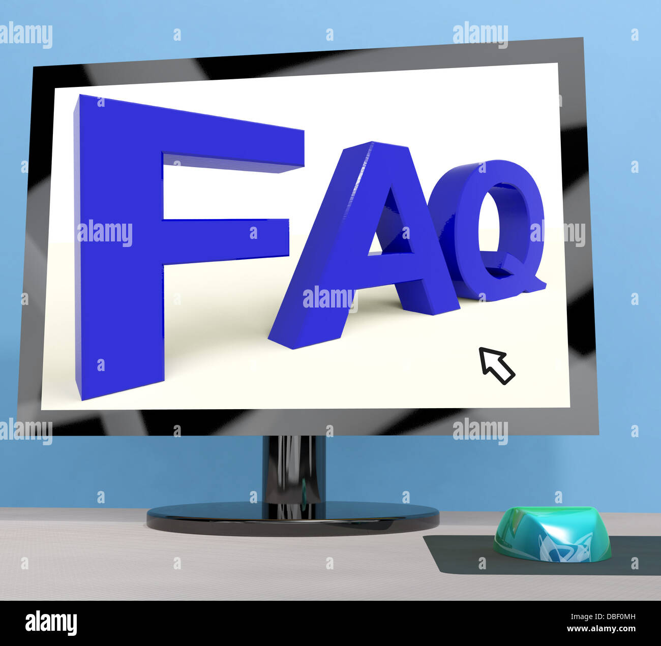 Faq On Computer Screen Shows Online Help Stock Photo - Alamy