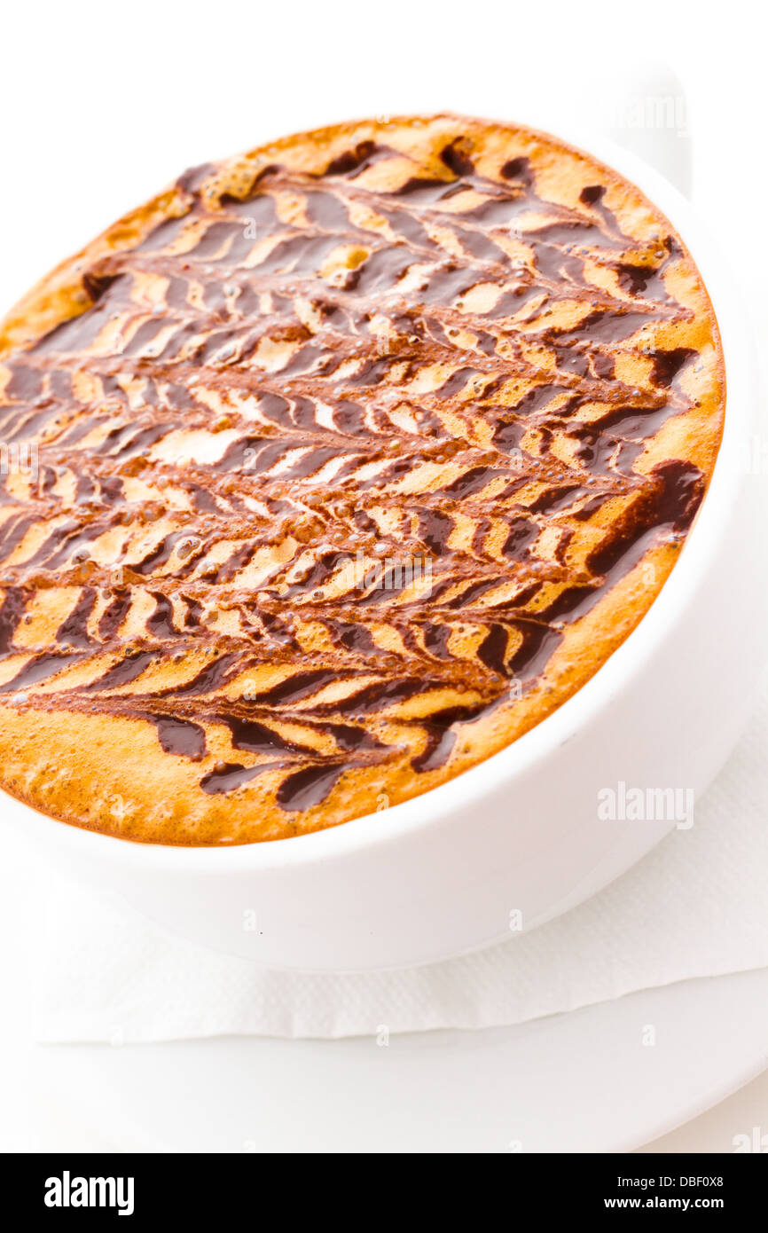 Coffee Napoleon in white cup on a white background Stock Photo - Alamy