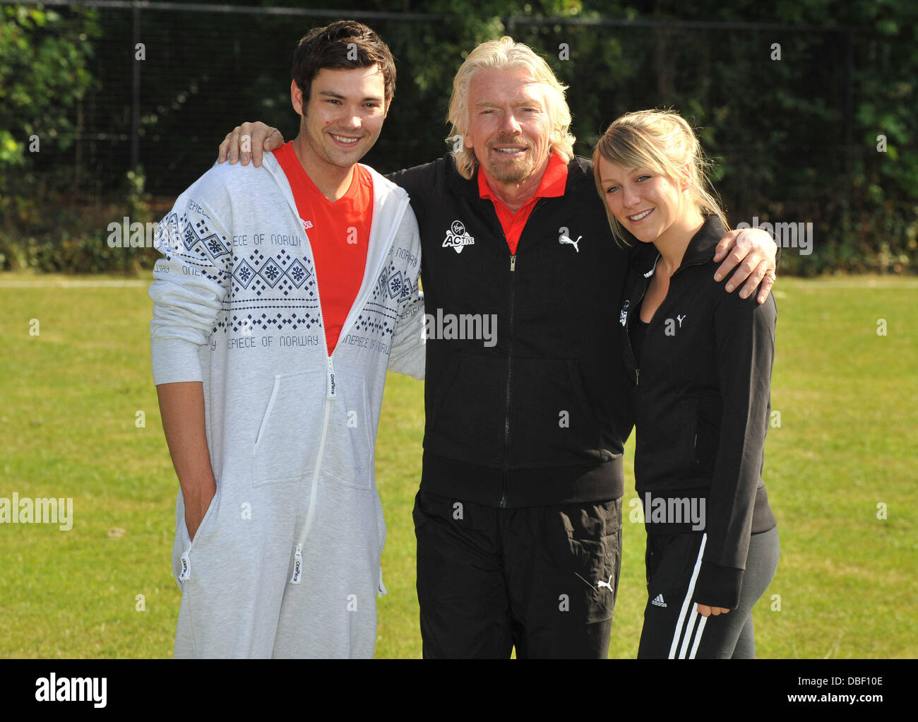 Sir Richard Branson, Chloe Madeley, Sam Attwater Virgin Active London ...
