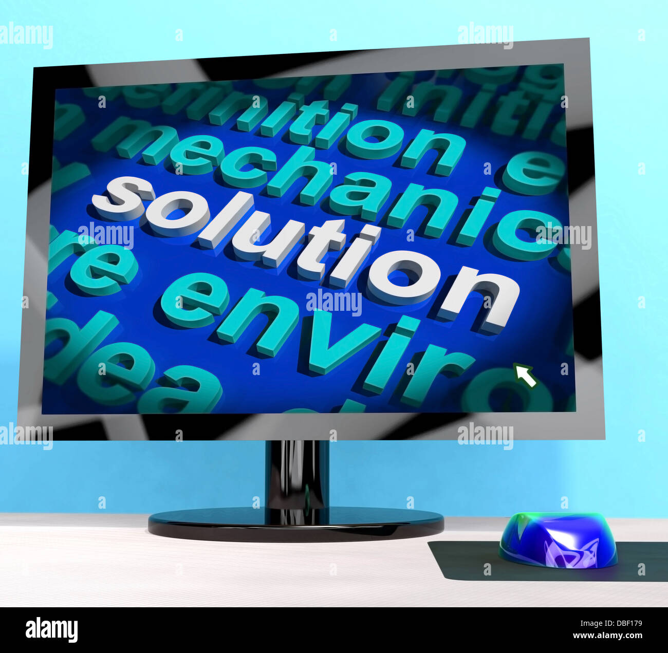 Solution Word On Computer Showing Success And Achievement Stock Photo ...