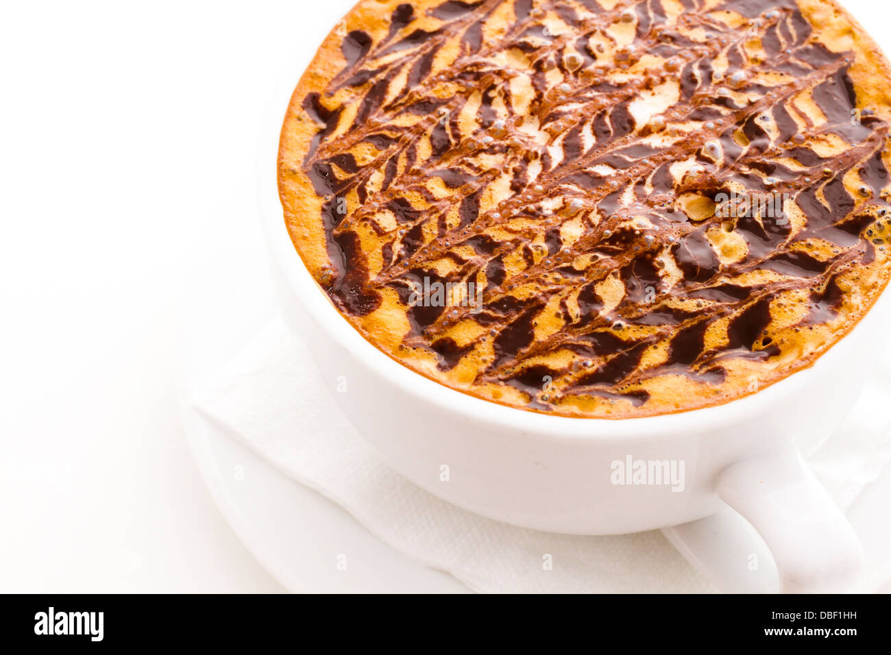Coffee Napoleon in white cup on a white background Stock Photo - Alamy