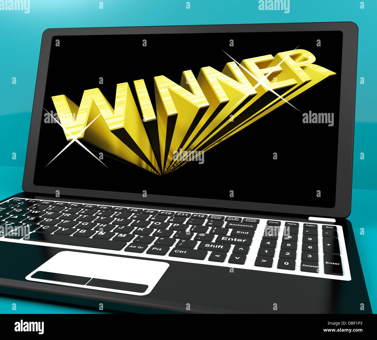 Winner Word On Computer Representing Success And Victory Stock Photo winner-word-on-computer-representing-success-and-victory-stock-photo