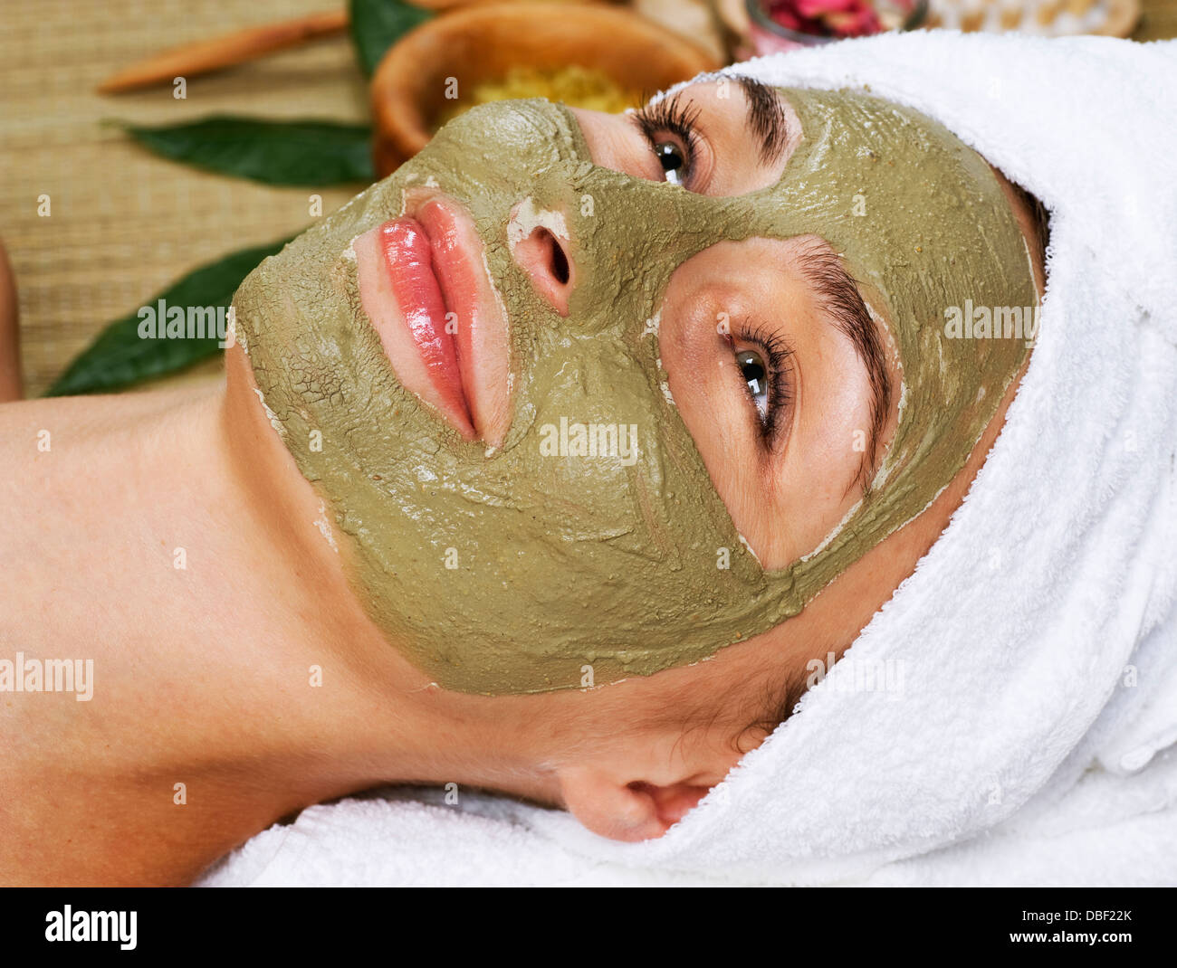 Spa Facial Mud Mask. Dayspa Stock Photo - Alamy