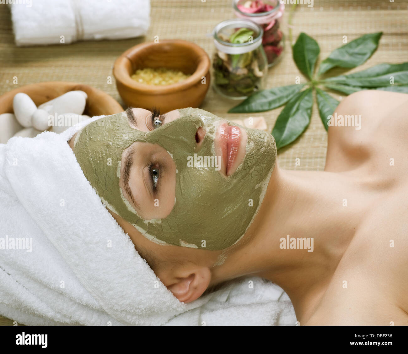 Spa Facial Mud Mask. Dayspa Stock Photo - Alamy