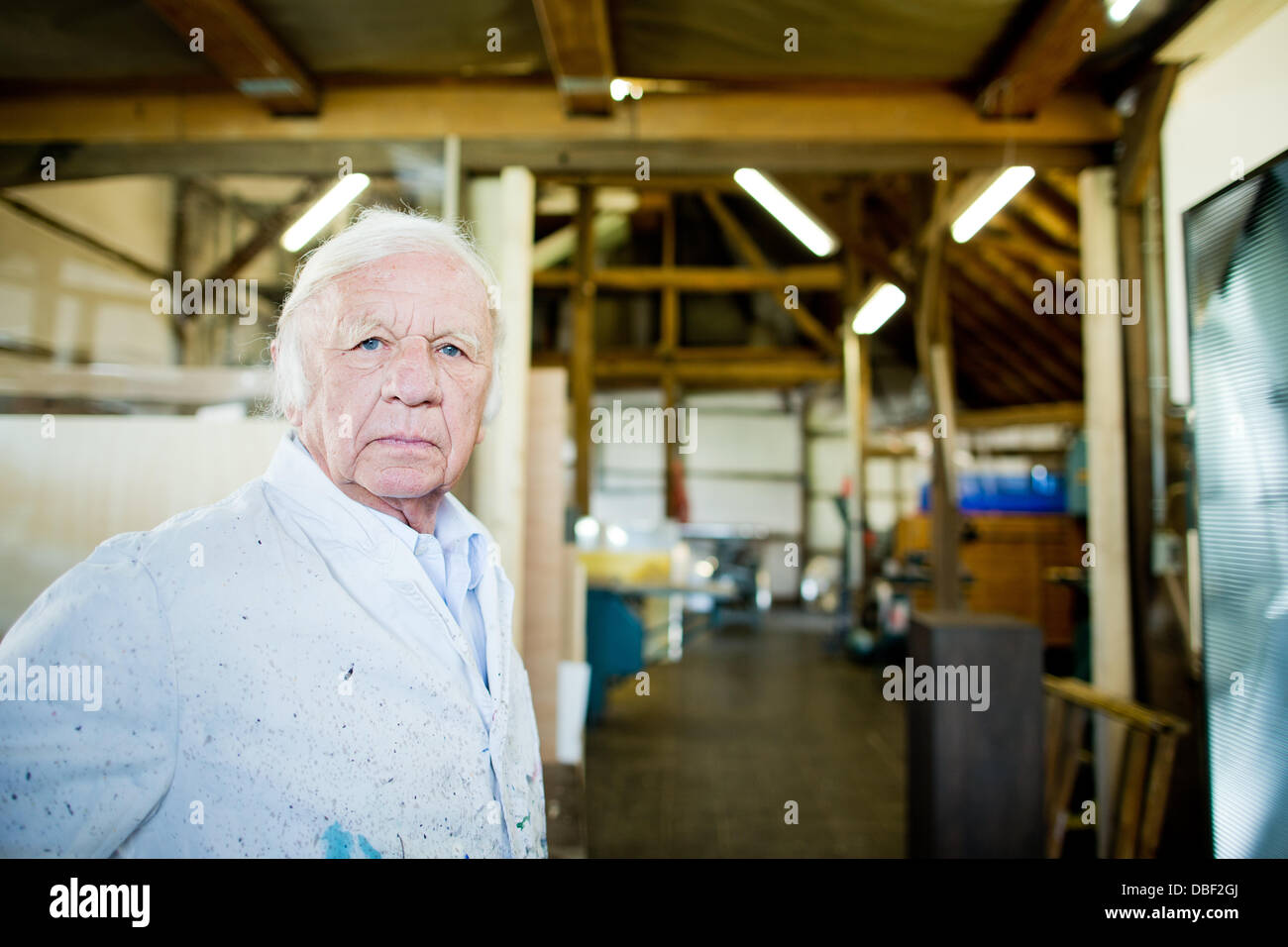 Sculptor and painter Hainz Mack is pictured in his studio in ...