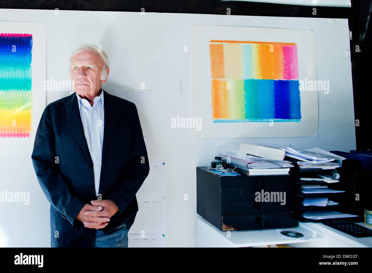 Sculptor and painter Hainz Mack is pictured in his studio in ...