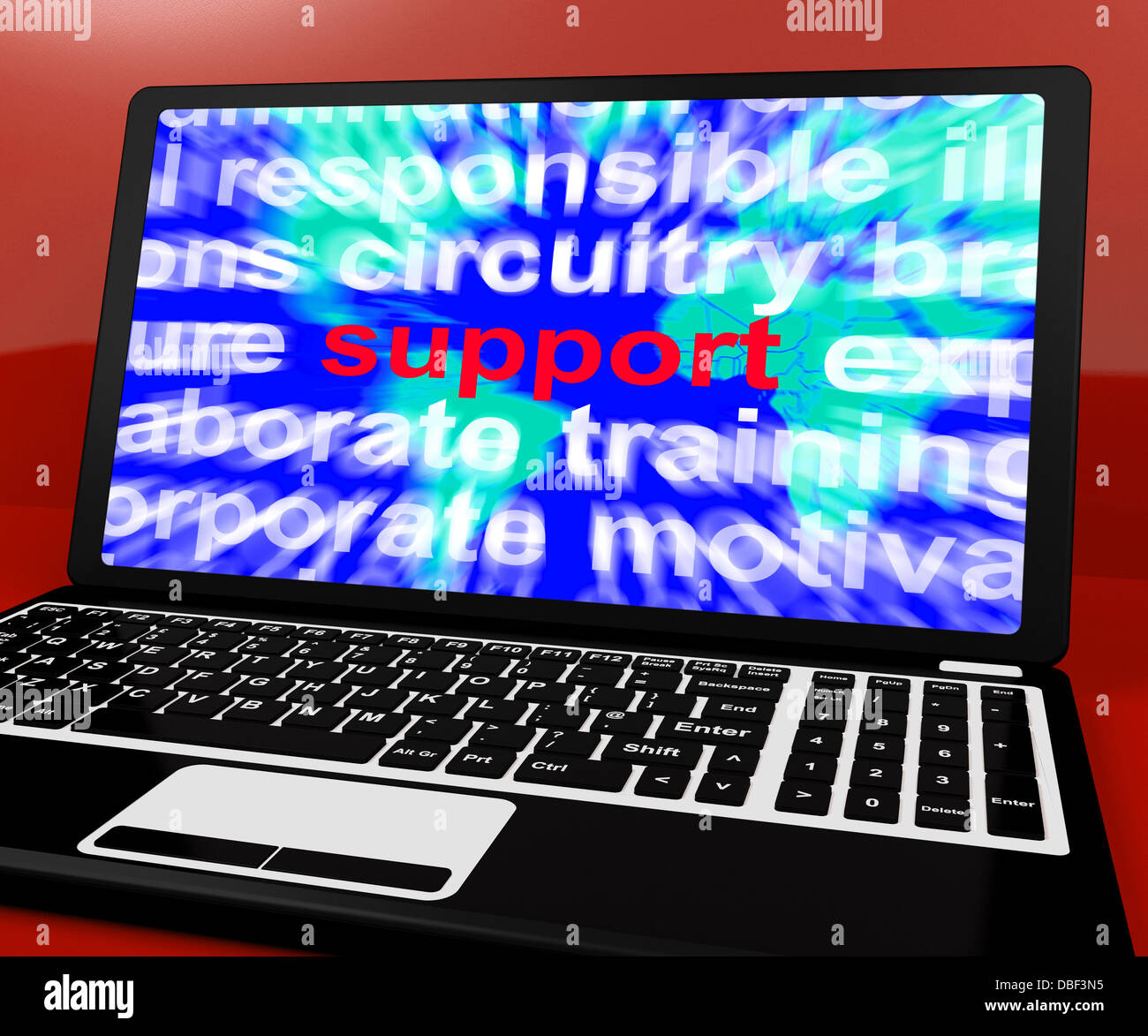 Support Word On Laptop Showing Help And Assistance Stock Photo - Alamy