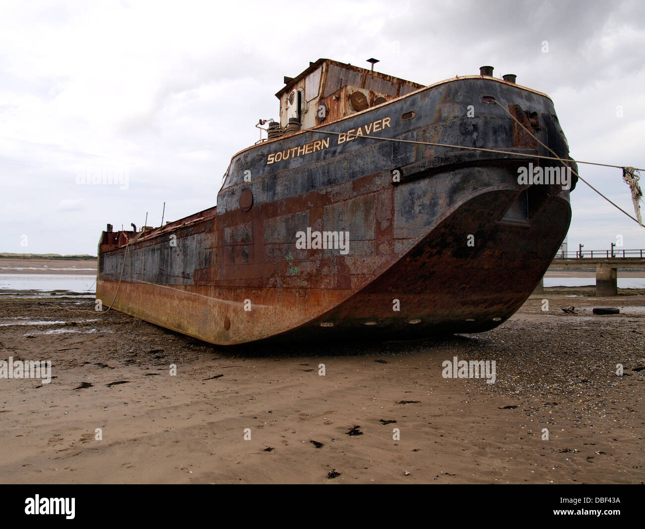 Rusty old ship beached, Instow, Devon, UK 2013 Stock Photo - Alamy