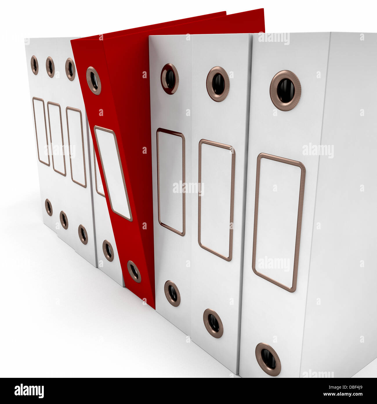 Red File Amongst White For Getting Organized Stock Photo - Alamy