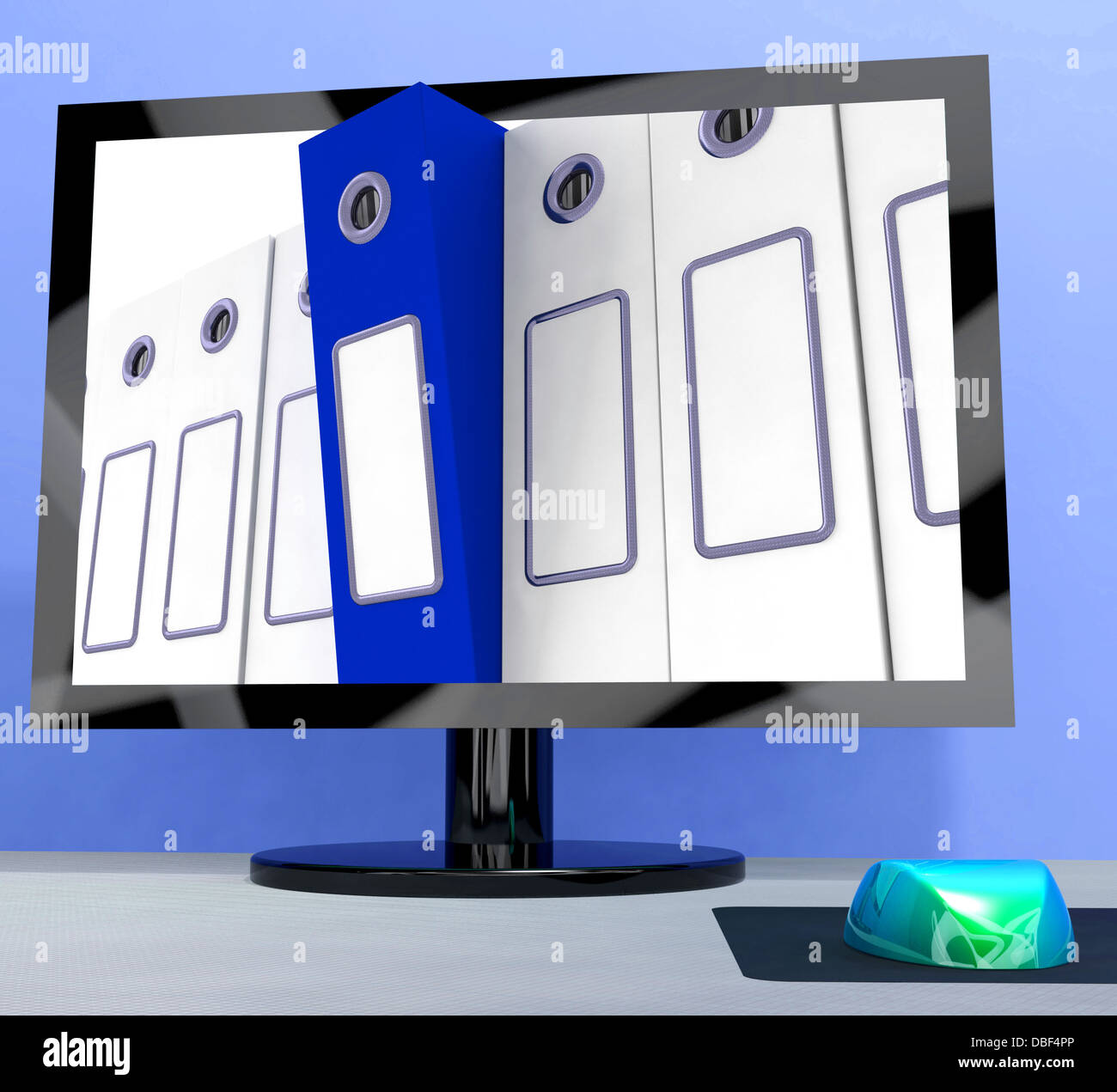 Blue File Amongst White For Getting Computer Organized Stock Photo - Alamy