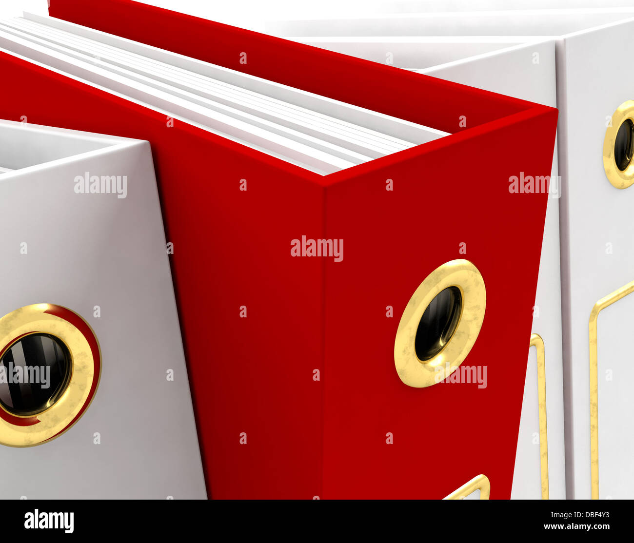 Red File Amongst White Closeup For Getting Office Organized Stock Photo ...