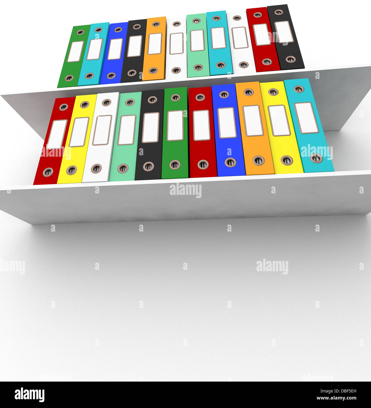Shelves Of Colorful Files For Getting Office Organized Stock Photo - Alamy