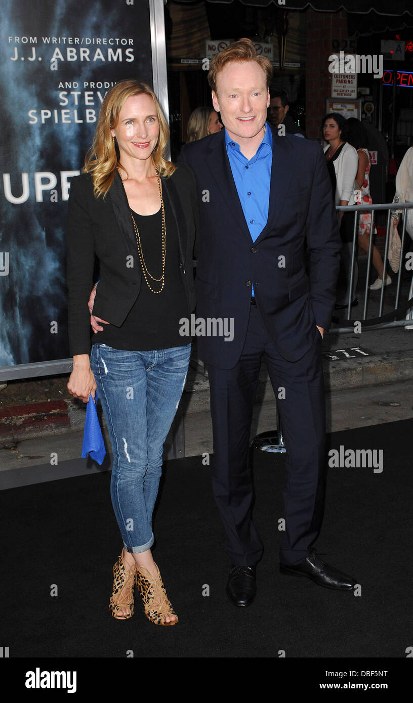 Conan O'Brien, Liza Powel Los Angeles Premiere of "Super 8" held at the ...
