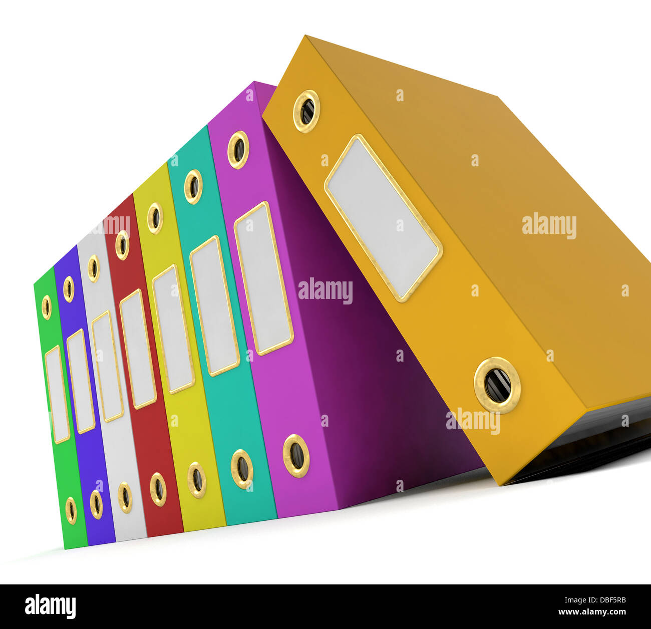 Row Of Colorful Files To Get The Office Organized Stock Photo - Alamy