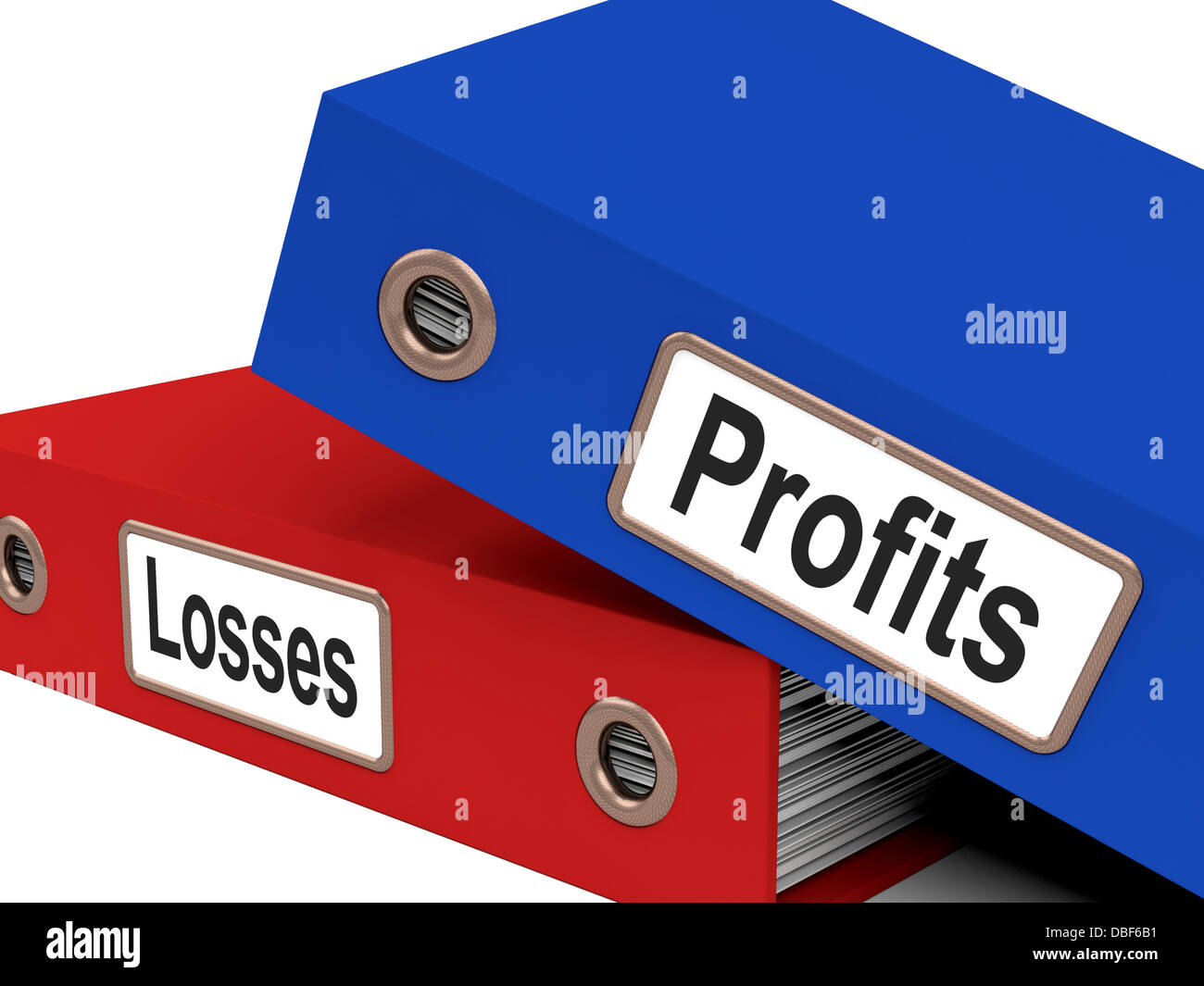 Profits Or Losses Files Showing Returns For Business Stock Photo - Alamy
