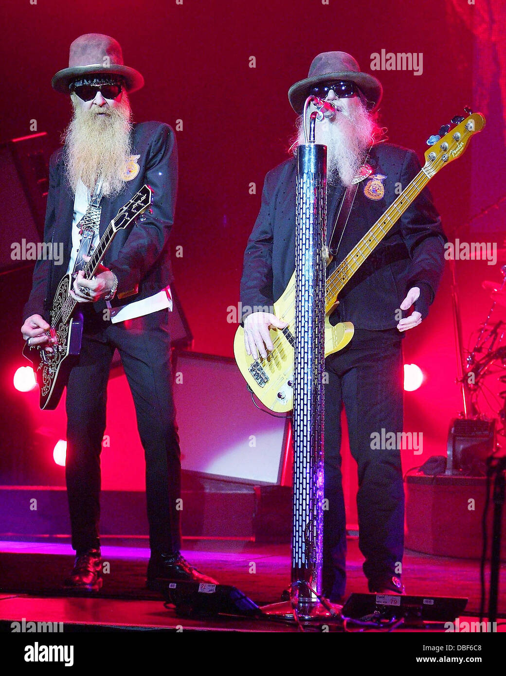 Billy Gibbons and Dusty Hill of ZZ Top performing at Hard Rock Live! in ...