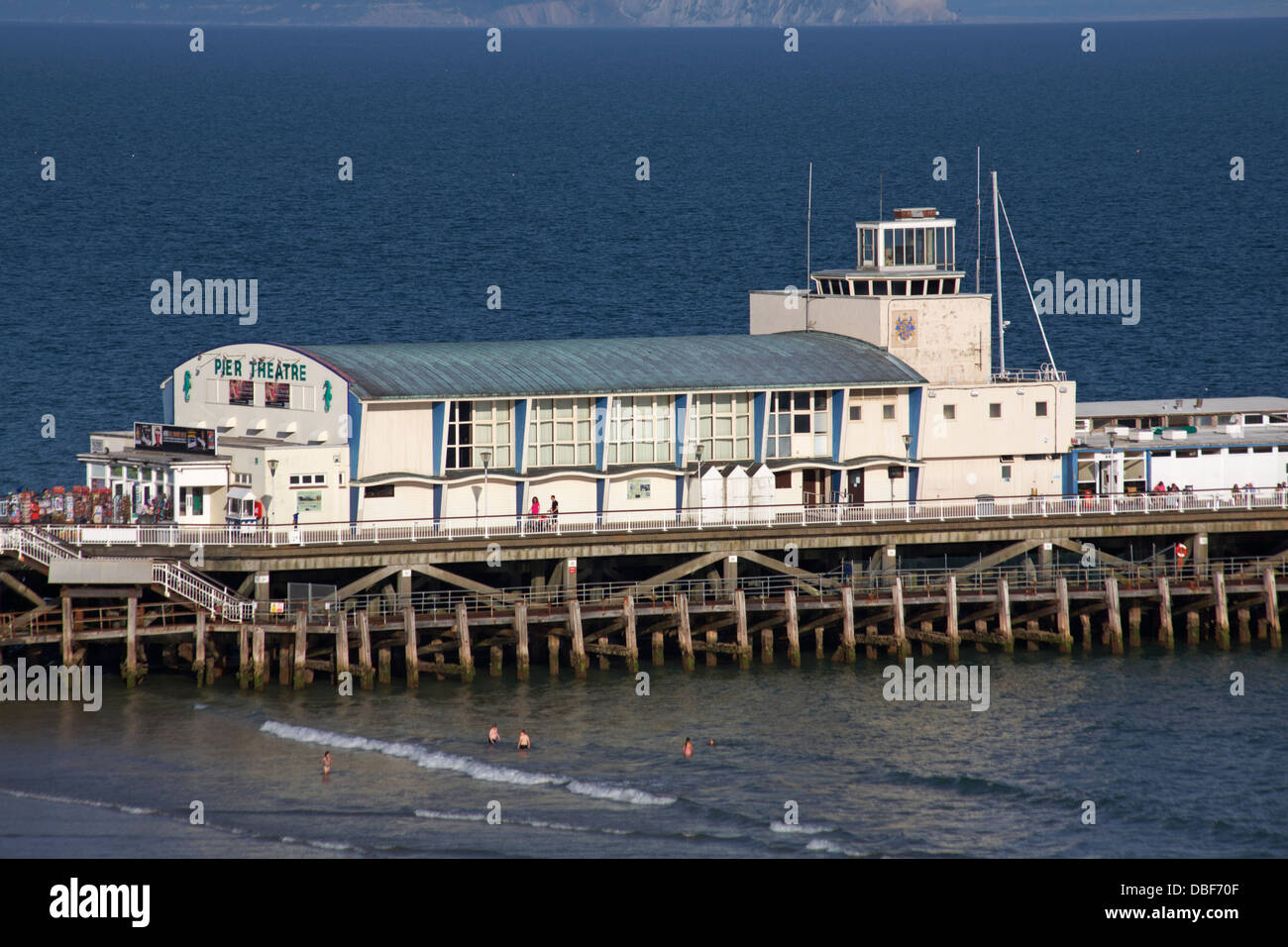 Bournemouth Theatre and pier on a warm July evening Stock Photo - Alamy