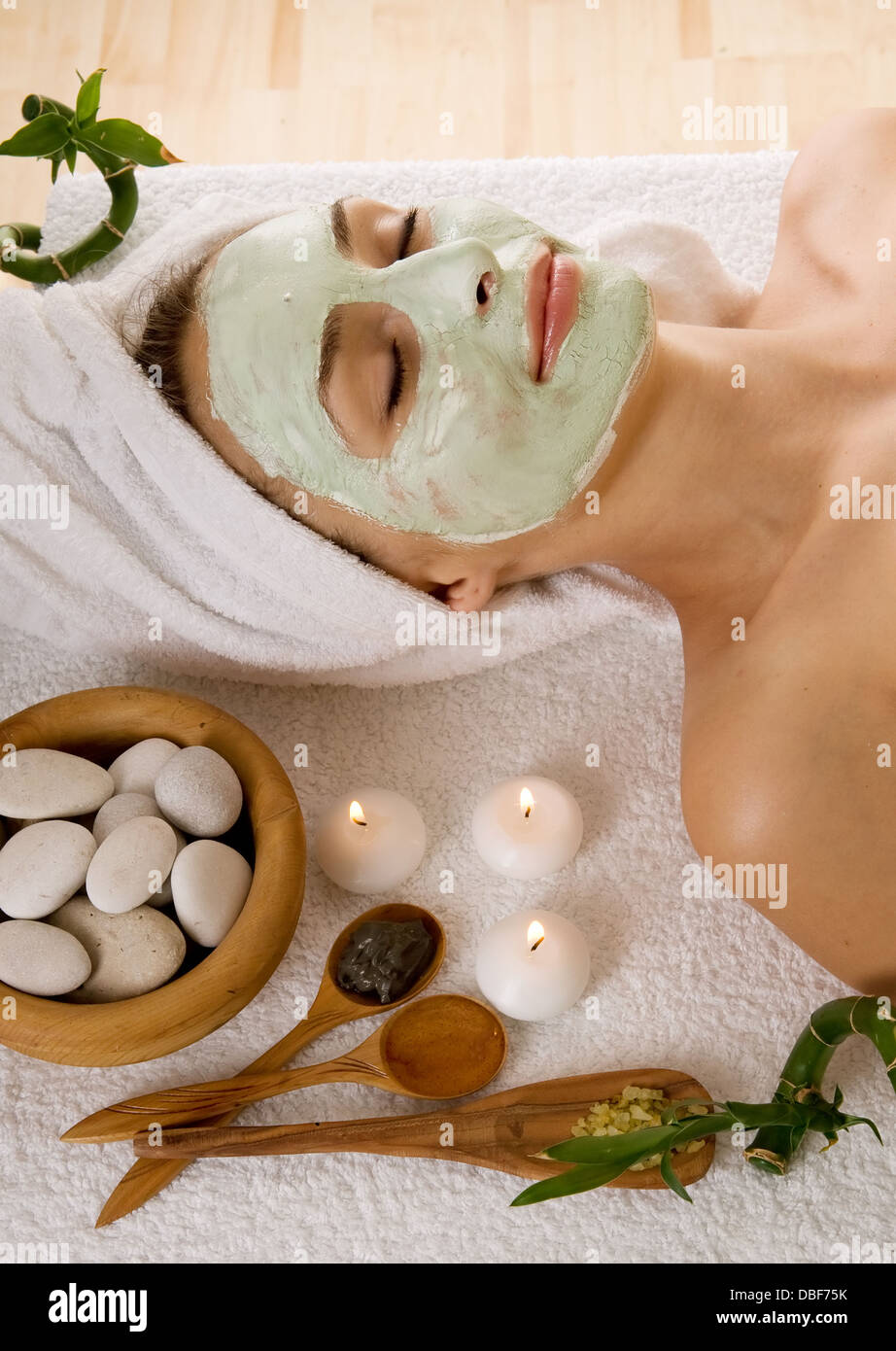 Spa Facial Mask Stock Photo - Alamy