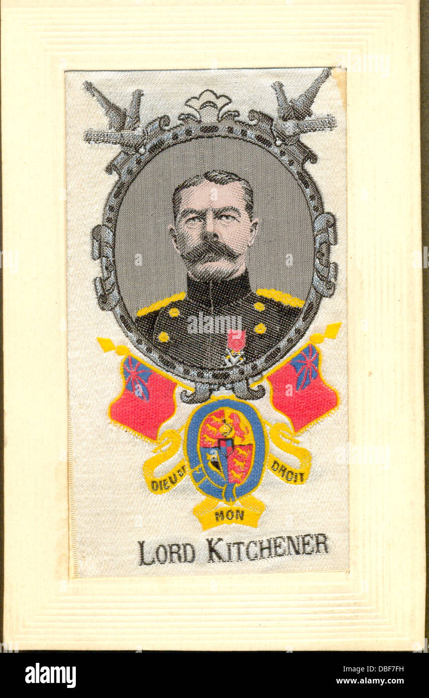 World War One woven silk postcard of Lord Kitchener Stock Photo - Alamy