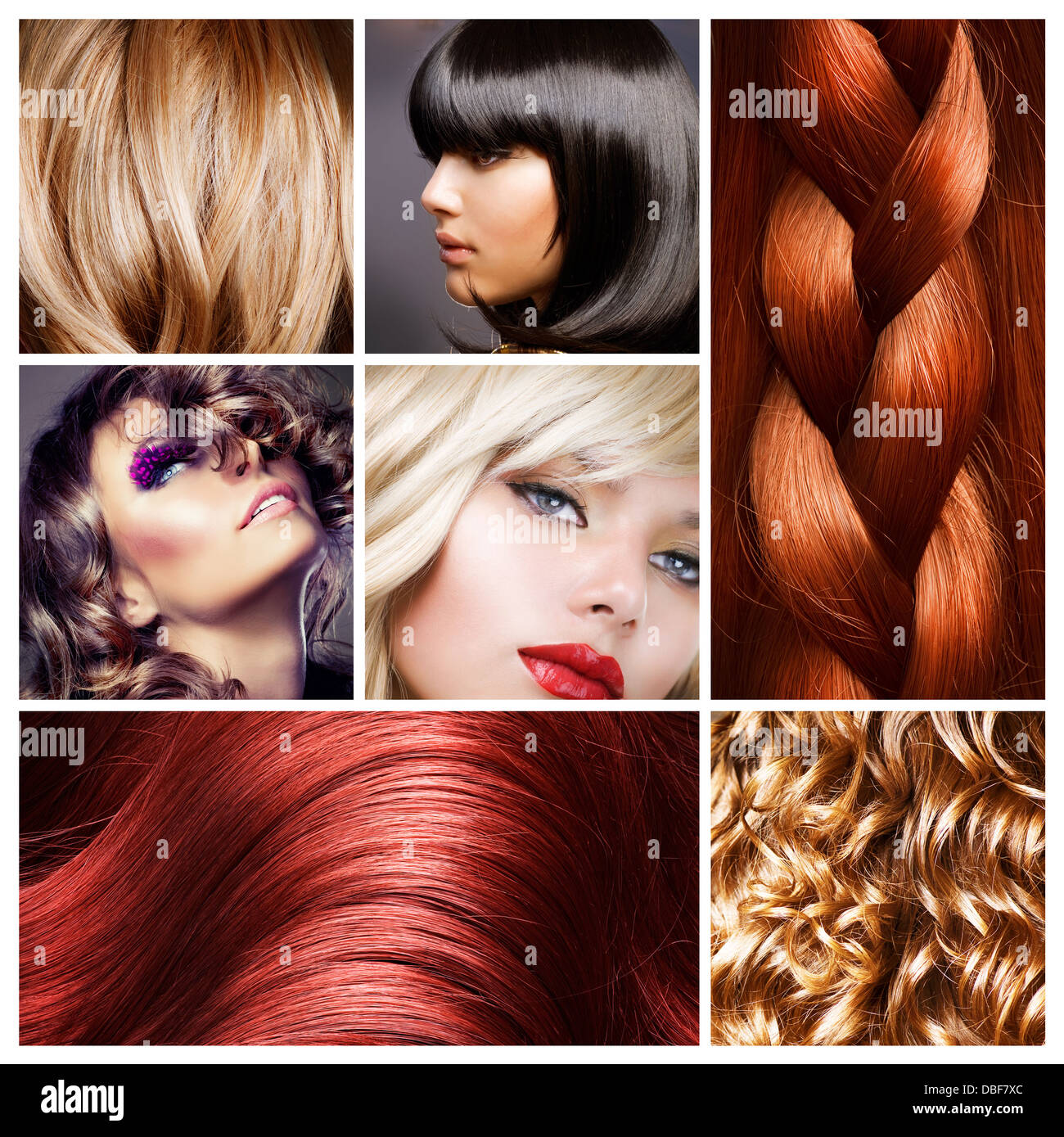 Hair Collage. Hairstyles Stock Photo - Alamy