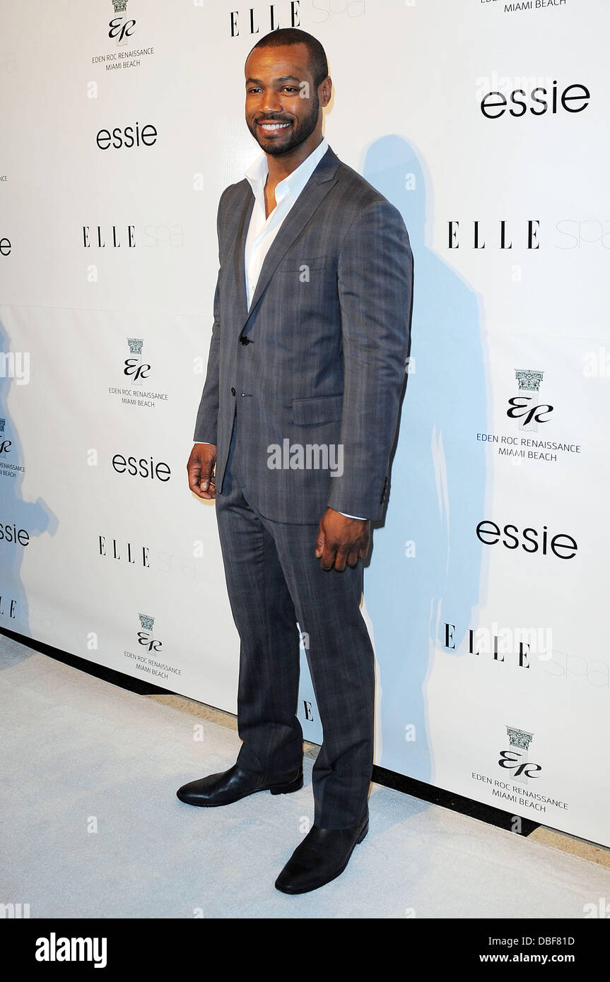 Isaiah Mustafa the launch party for ELLE Spa at the Eden Roc ...