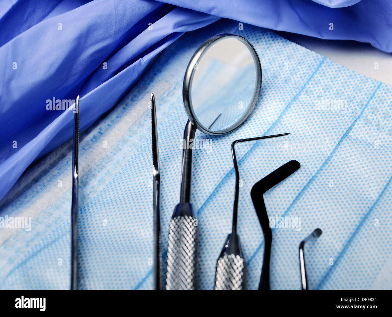Closeup image of dentist's instruments set Stock Photo - Alamy