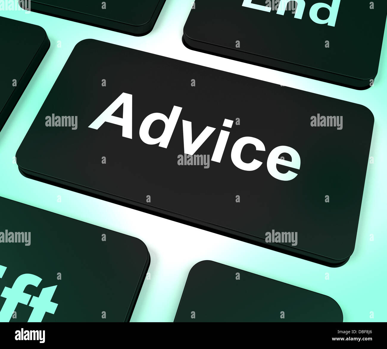 Advice Computer Key Showing Assistance And Help Stock Photo - Alamy