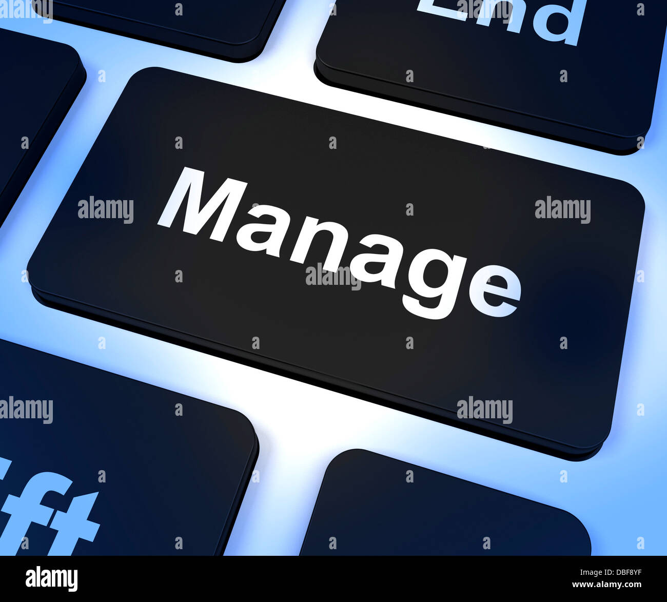Manage Key Showing Leadership Management And Supervision Stock Photo ...
