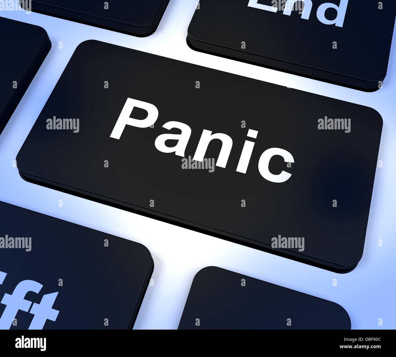 Panic Computer Key Showing Anxiety Stress And Hysteria Stock Photo - Alamy