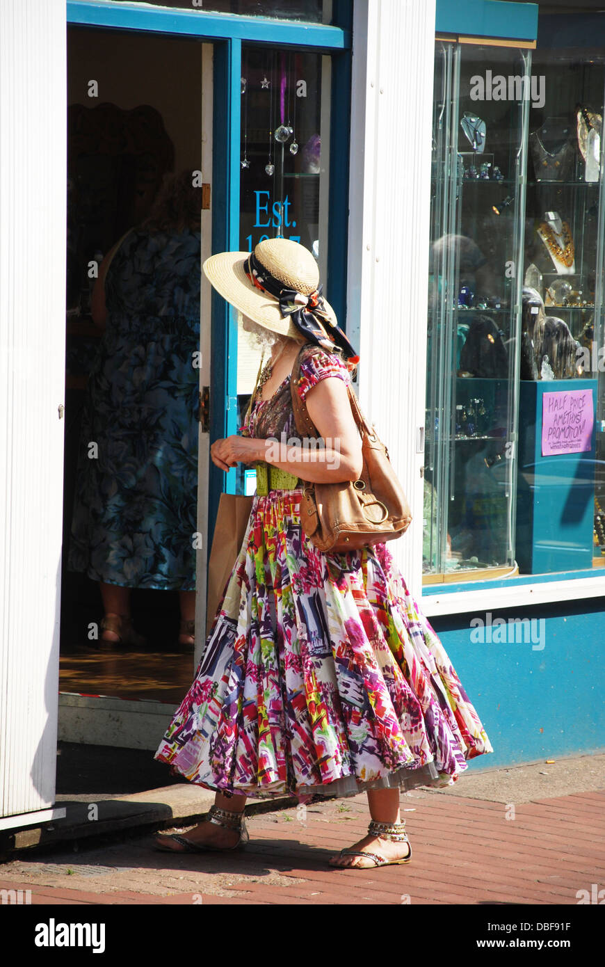 colorful lady in Sydney Street, North Laine District Brighton United ...
