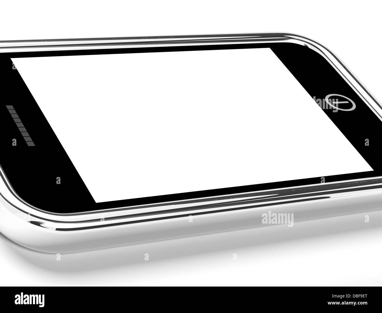 Blank Smartphone Mobile Screen With White Copyspace Stock Photo - Alamy