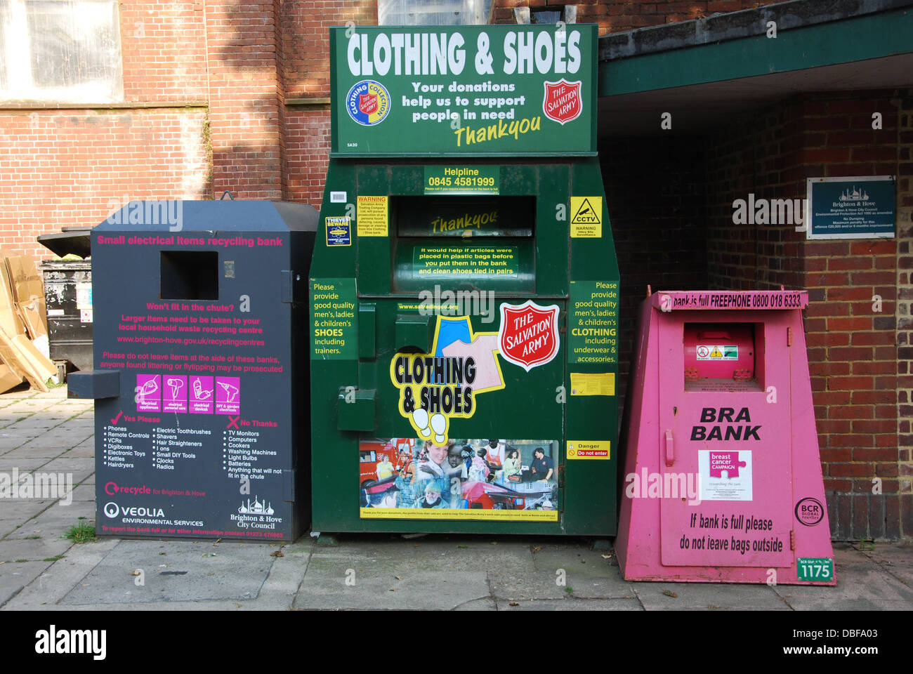 recycling banks Brighton United Kingdom Stock Photo - Alamy