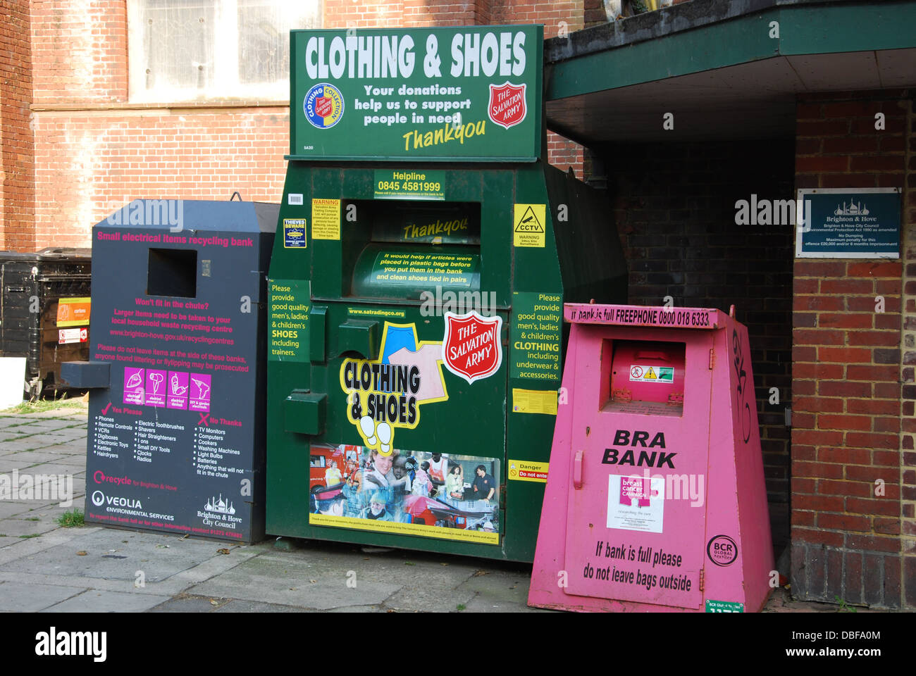 recycling banks Brighton United Kingdom Stock Photo - Alamy