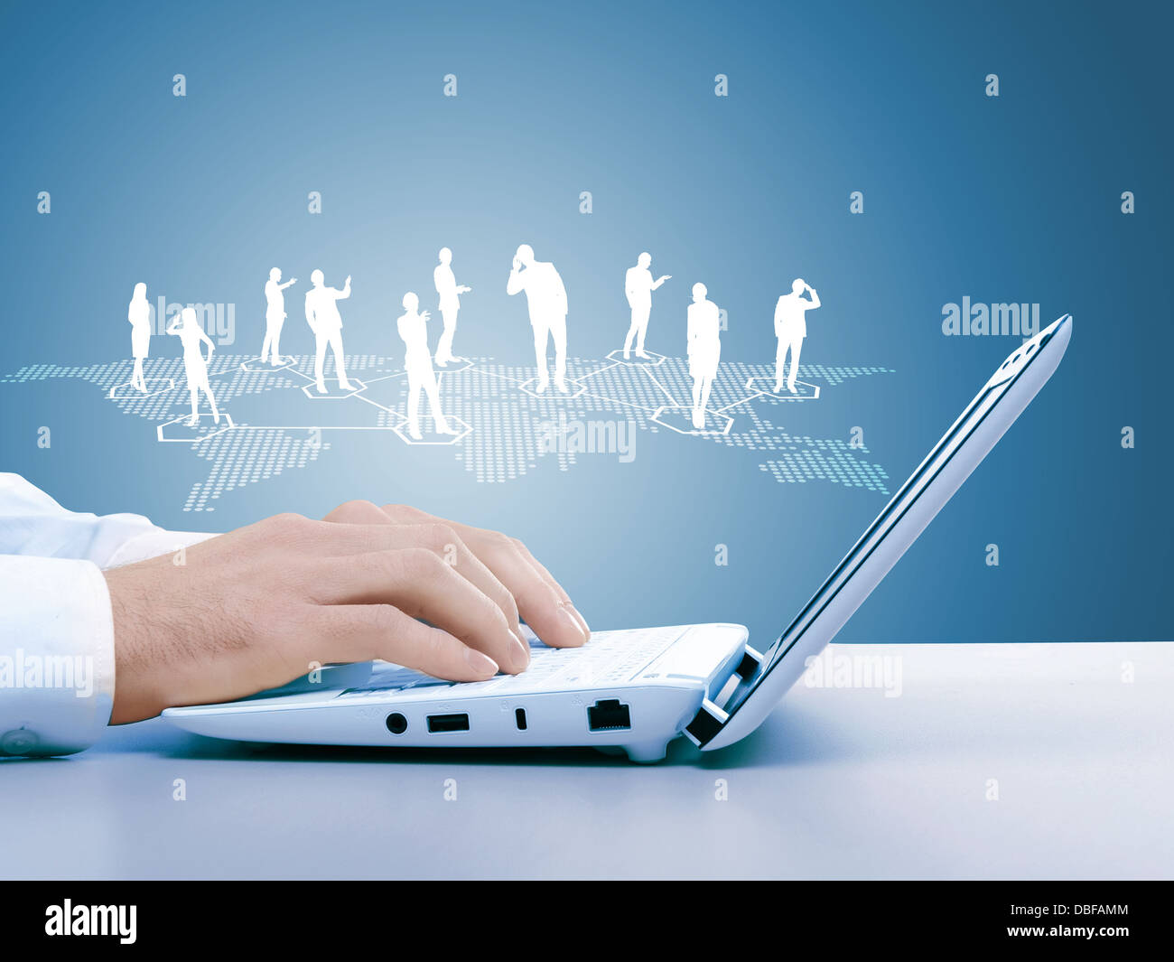 Computer keyboard and social media images Stock Photo - Alamy