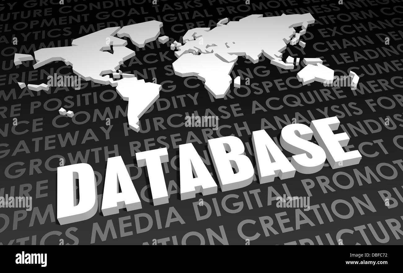 Database Industry Global Standard on 3D Map Stock Photo - Alamy
