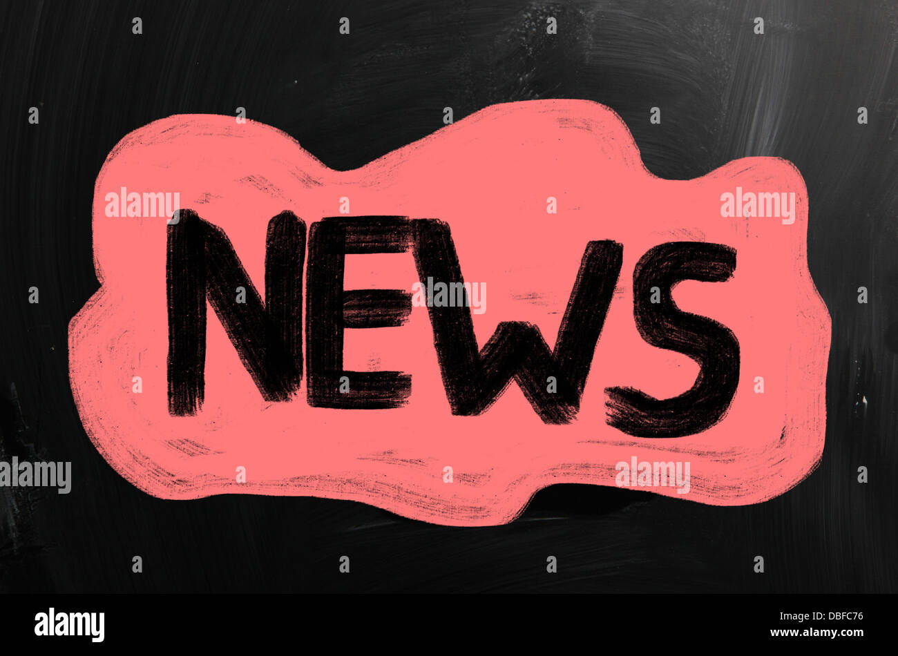 News handwritten with chalk on a blackboard Stock Photo - Alamy