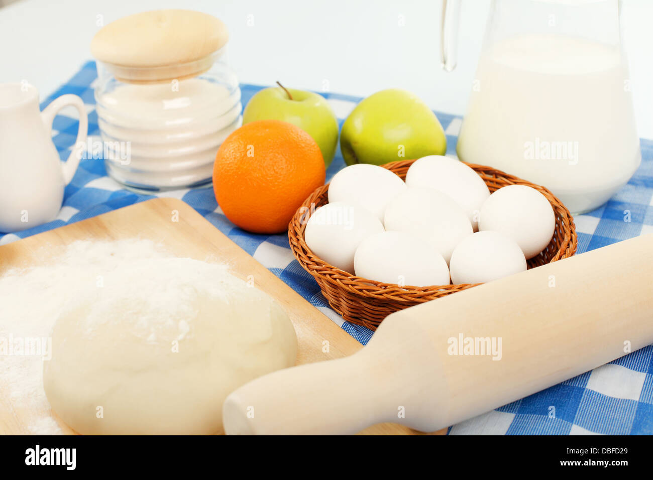 Different products to make bread Stock Photo - Alamy