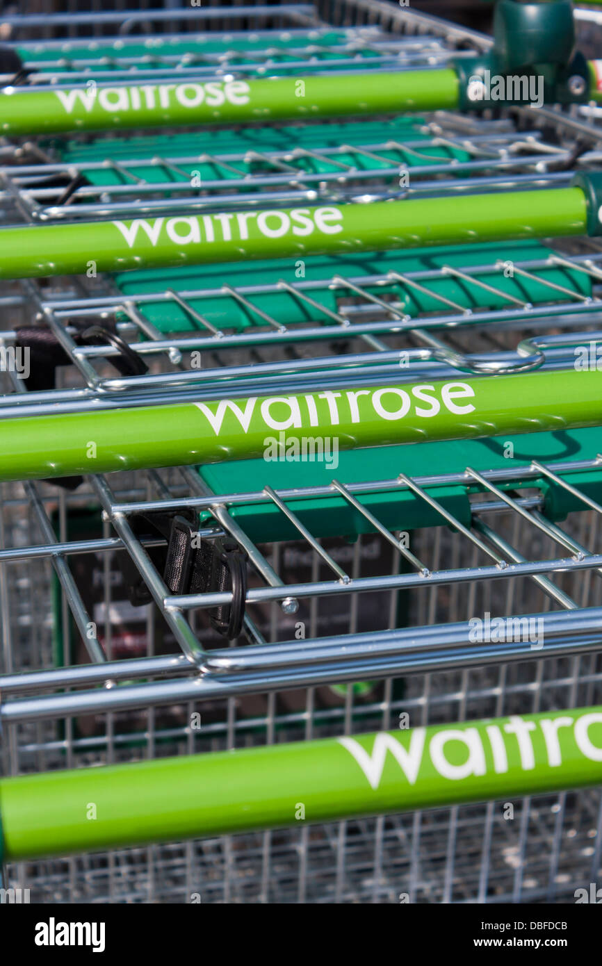 Waitrose supermarket trolleys hi-res stock photography and images - Alamy