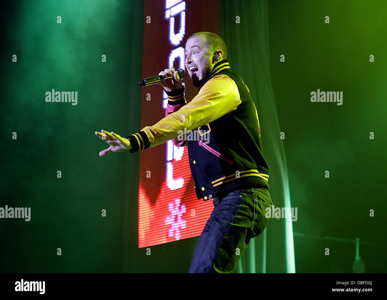 Mike Posner performing at Radio City Live in The Liverpool Echo Arena ...