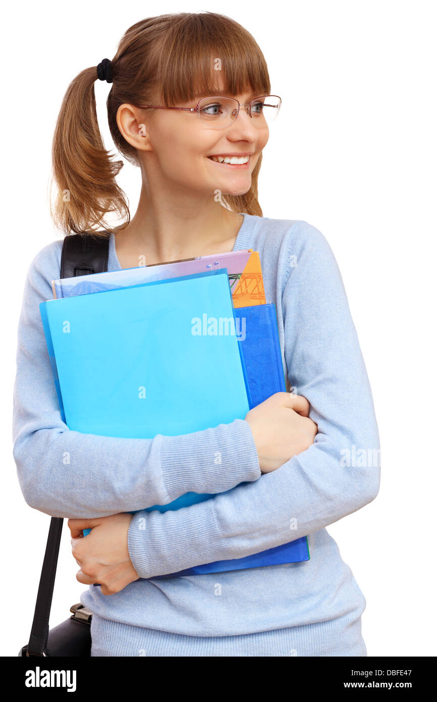 Happy student with books Stock Photo - Alamy