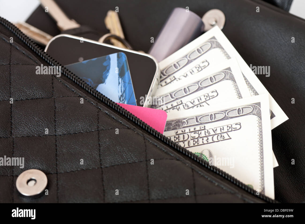 Open women's bag Stock Photo - Alamy
