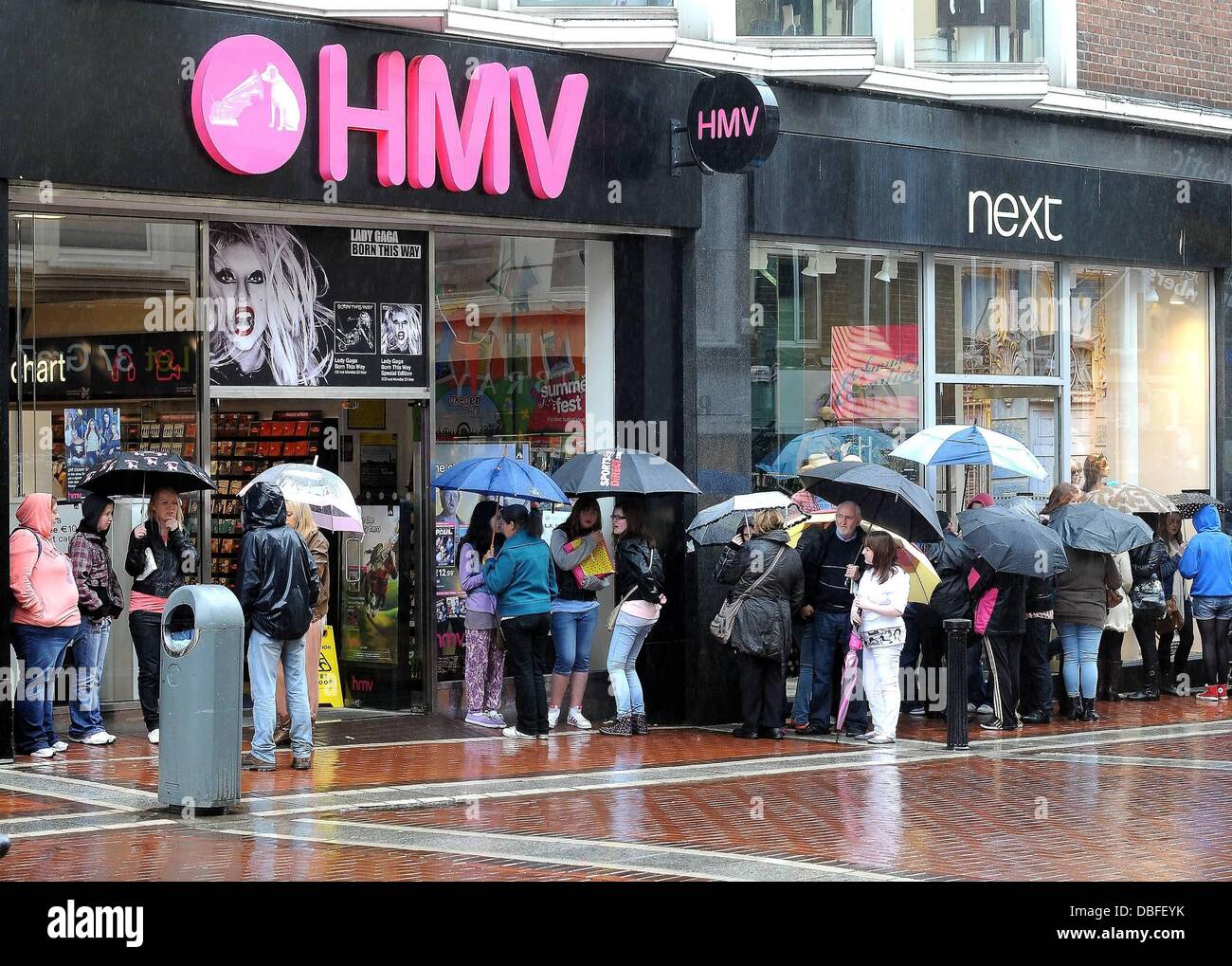 Fans Wonderland sign copies of their debut album at HMV Dublin, Ireland ...