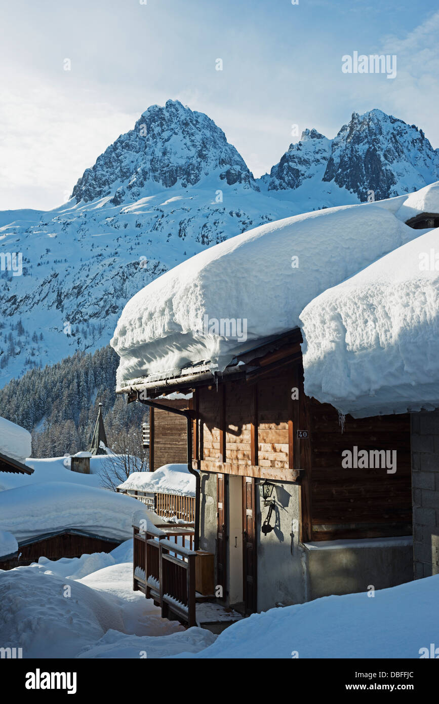 Europe, France, French Alps, Haute-Savoie, Chamonix valley, heavy ...