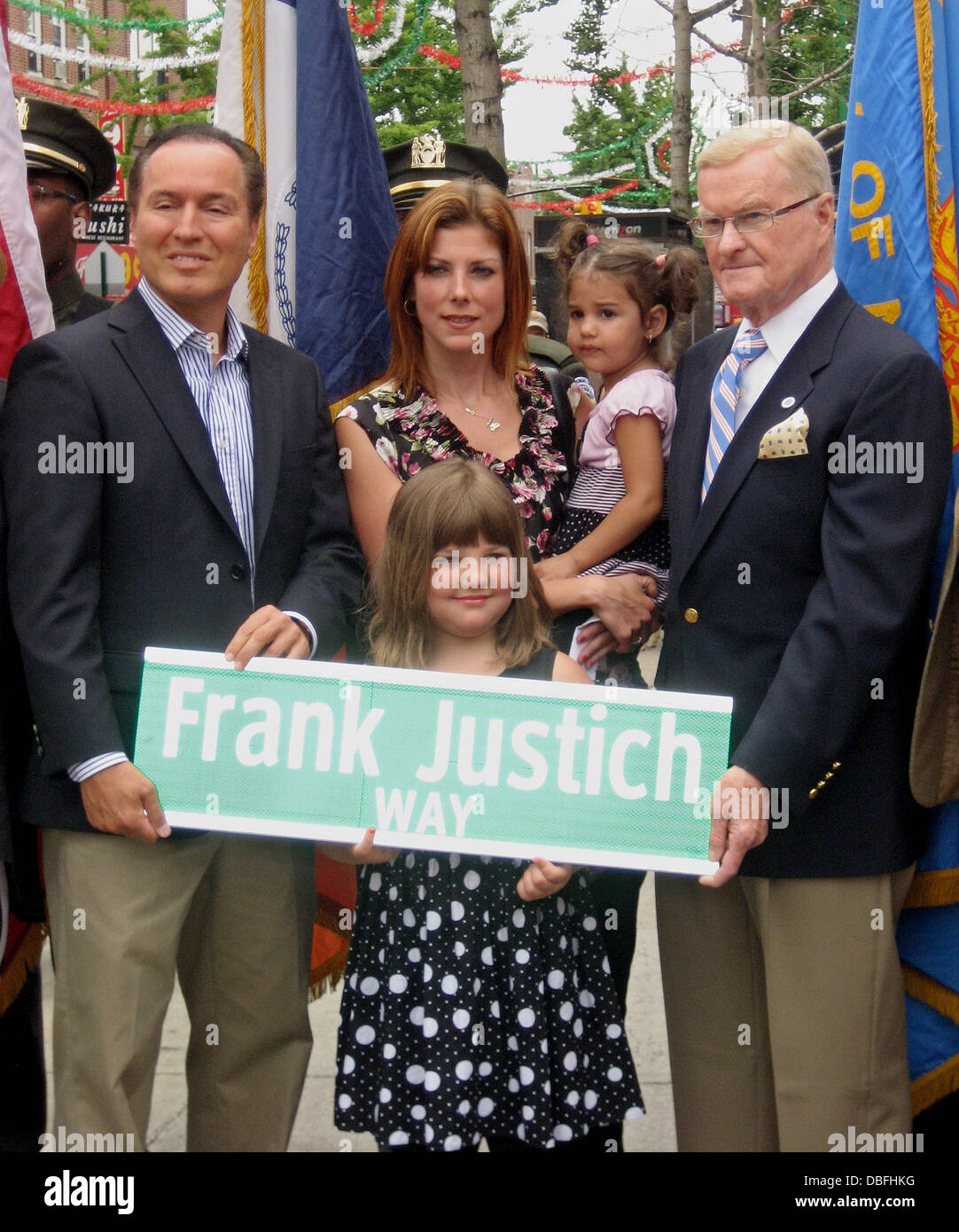 Councilman Peter Vallone Jr, Frankie Justich's wife Stacey her two ...